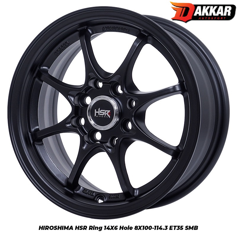 Jual Velg Racing Ring 14 HSR hiroshima Velg R14 Lebar 6 rata pcd 4x100/114,3 brio ayla calya dll ...