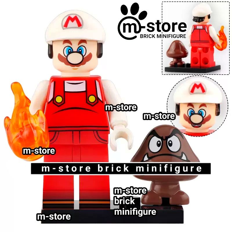 Jual brick super mario fire mario mini toy figure | Shopee Indonesia