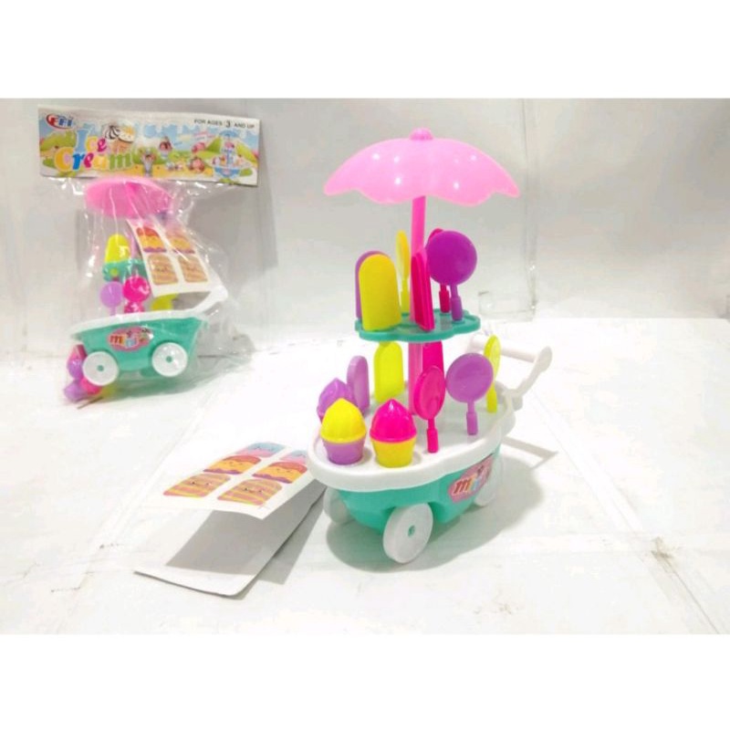 Jual Gerobak es krim kecil mainan / trolli ice cream mini | Shopee ...