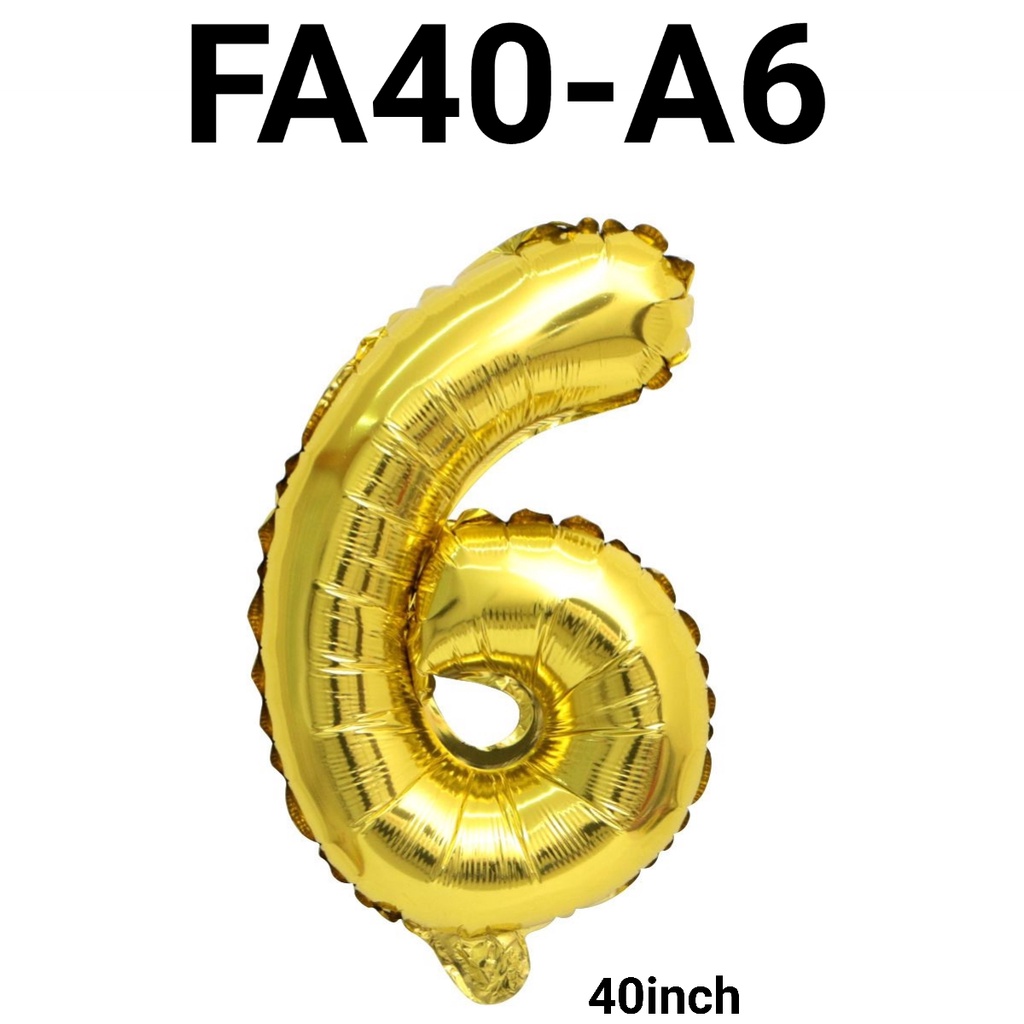 Jual FA40-A Balon foil angka 40 inch 100 cm nomer nomor emas gold ...