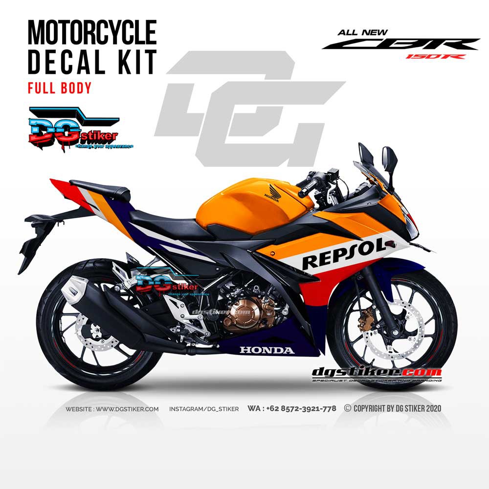 Jual Modif Decal Striping CBR 150R Repsol DG Stiker | Shopee Indonesia