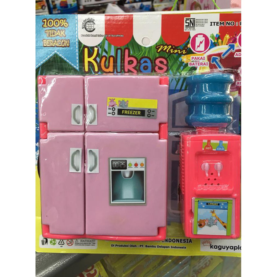 Jual Mainan anak kulkas nyala dispenser galon refrigerator dapur mini ...