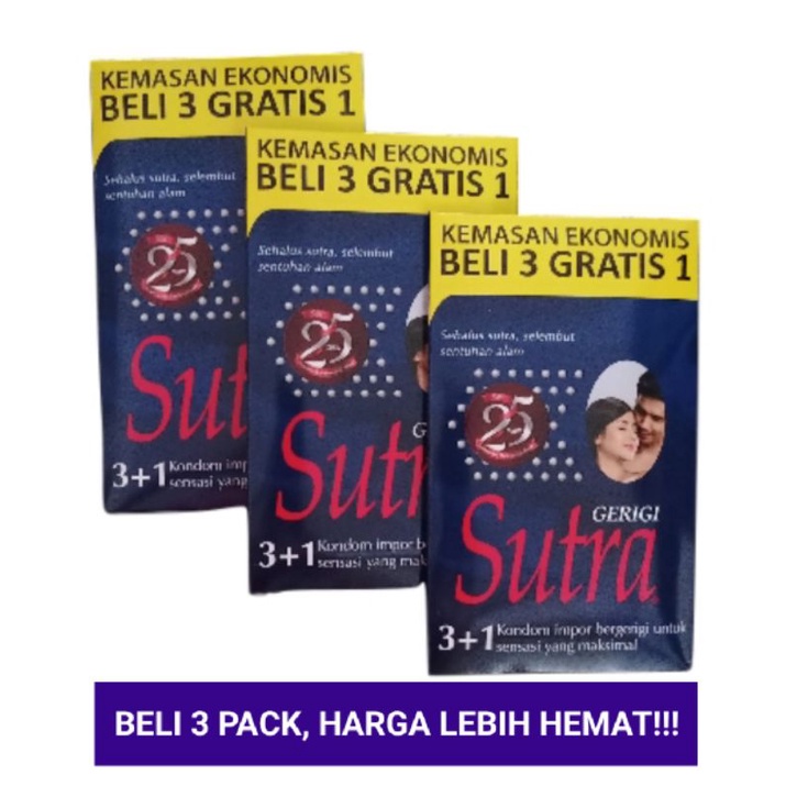 Jual KONDOM EKONOPACK SUTRA GERIGI (3+1 PC) -- 3 PACK | Shopee Indonesia