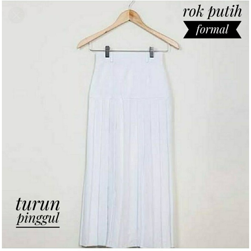 Jual Rok putih seragam (wirulos & turun pinggul) / Rok Putih Panjang ...