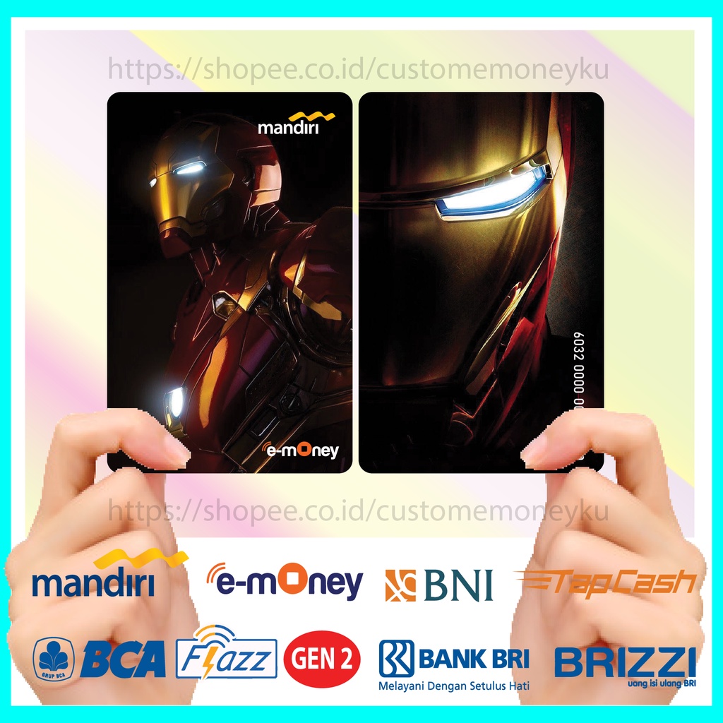 Jual KARTU EMONEY SUPERHERO IRONMAN MARVEL ETOLL E-MONEY MANDIRI FLAZZ BCA GEN 2 TAPCASH BRIZZI ...