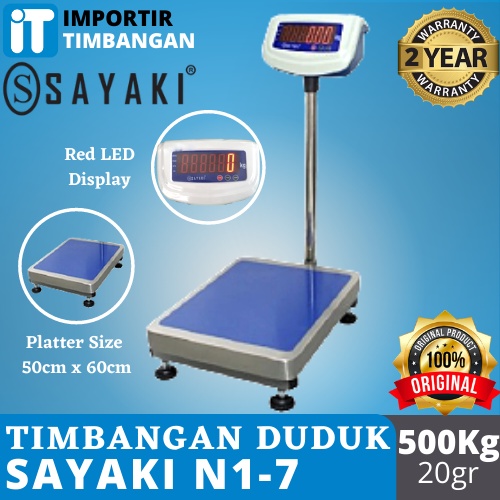 Jual Timbangan Duduk Digital Barang Lantai Bench Scale 50x60cm N1-7 500 kg Paket Ekspedisi Toko ...