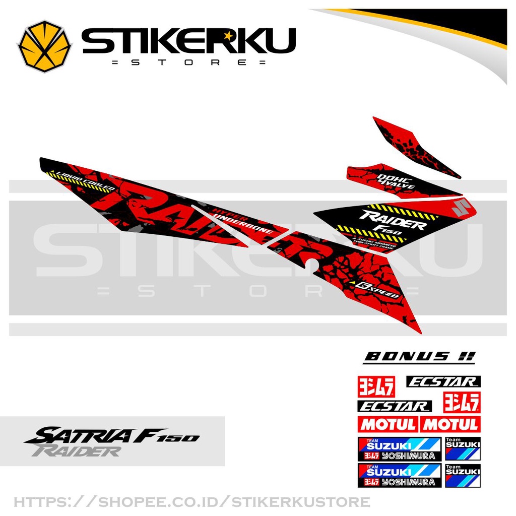 Jual STICKERS SUZUKI SATRIA F 150 RIDER EDISI / STICKER / STRIPING ...