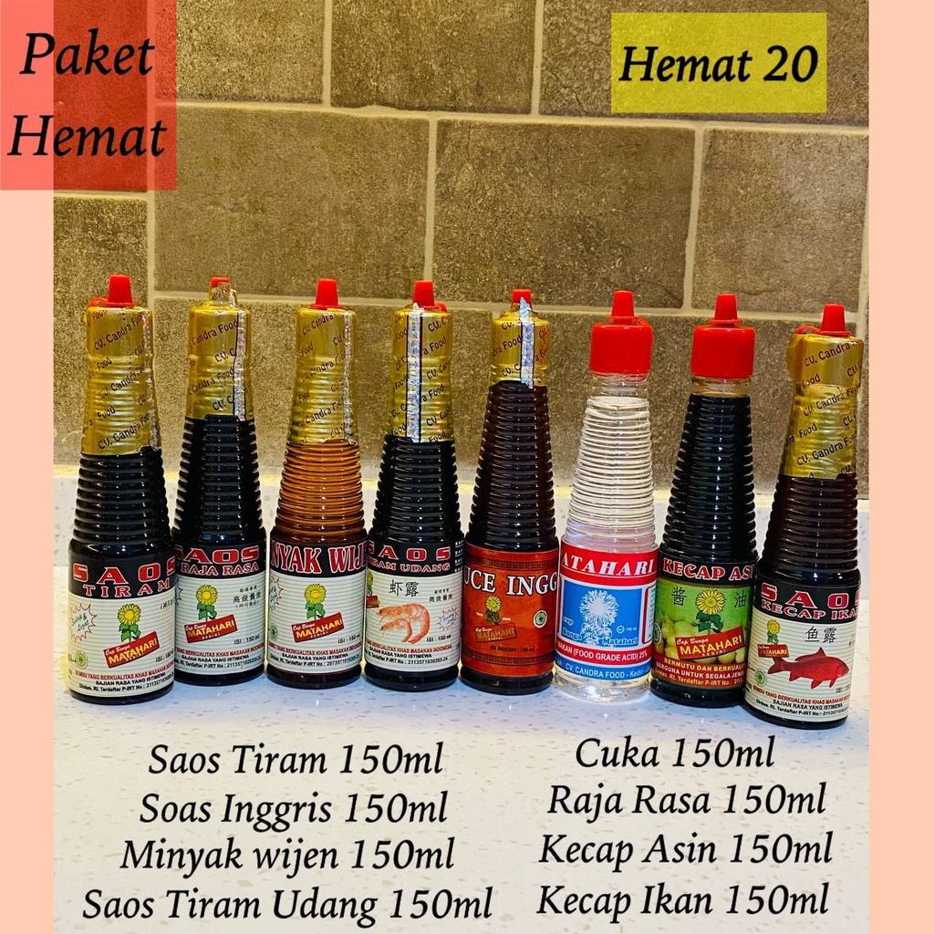 Jual PAKET HEMAT 20 | CAP BUNGA MATAHARI | HALAL (8 BOTOL) | Shopee ...