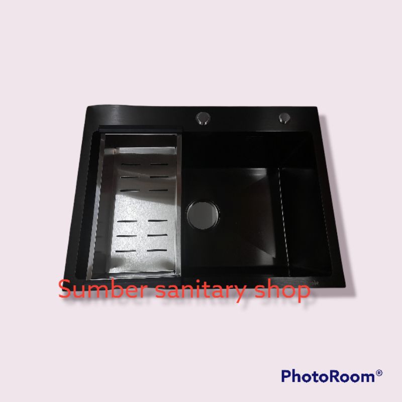 Jual KITCHEN SINK INOBE 6045 BLACK KRAN TARIK / BAK CUCI PIRING 6045 ...