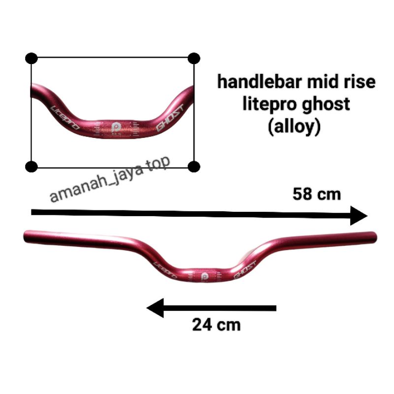 Jual handlebar mid rise litepro ghost (merah) | Shopee Indonesia