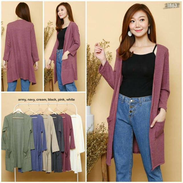 Jual Cardigan Rajut/Outerwear Wanita/Cardigan Rajut Brska | Shopee ...