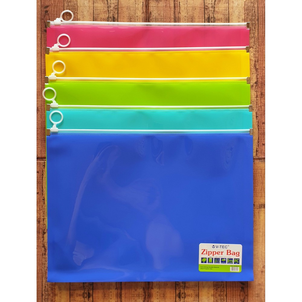Jual Zipper Bag V-Tec FOLIO - Map Plastik Ziplock ZB 8005 FC F4 Kedap ...