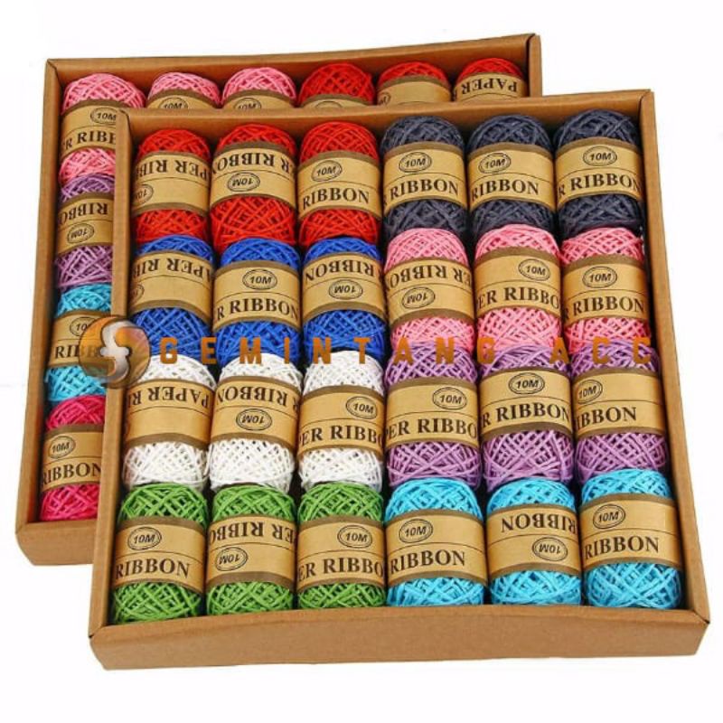 Jual Tali Rami Warna 1 Roll Tali goni Jerami Bahan Kerajinan Craft dan ...