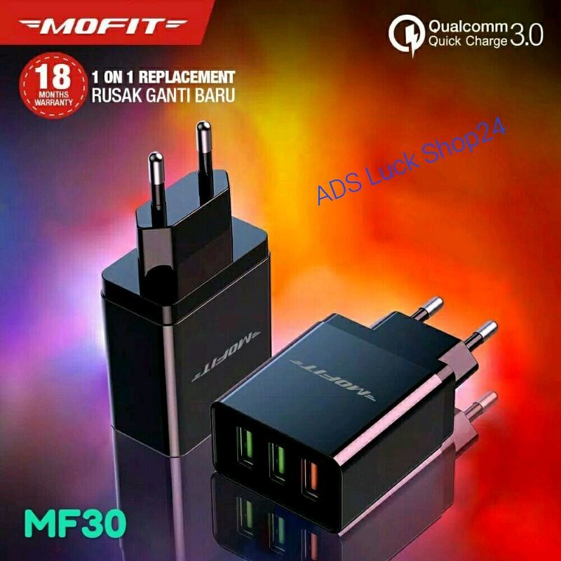 Jual Charger MOFIT MF30/MQ10 Quick Charge 3.0 Fast Charge 2.4A + Kabel ...
