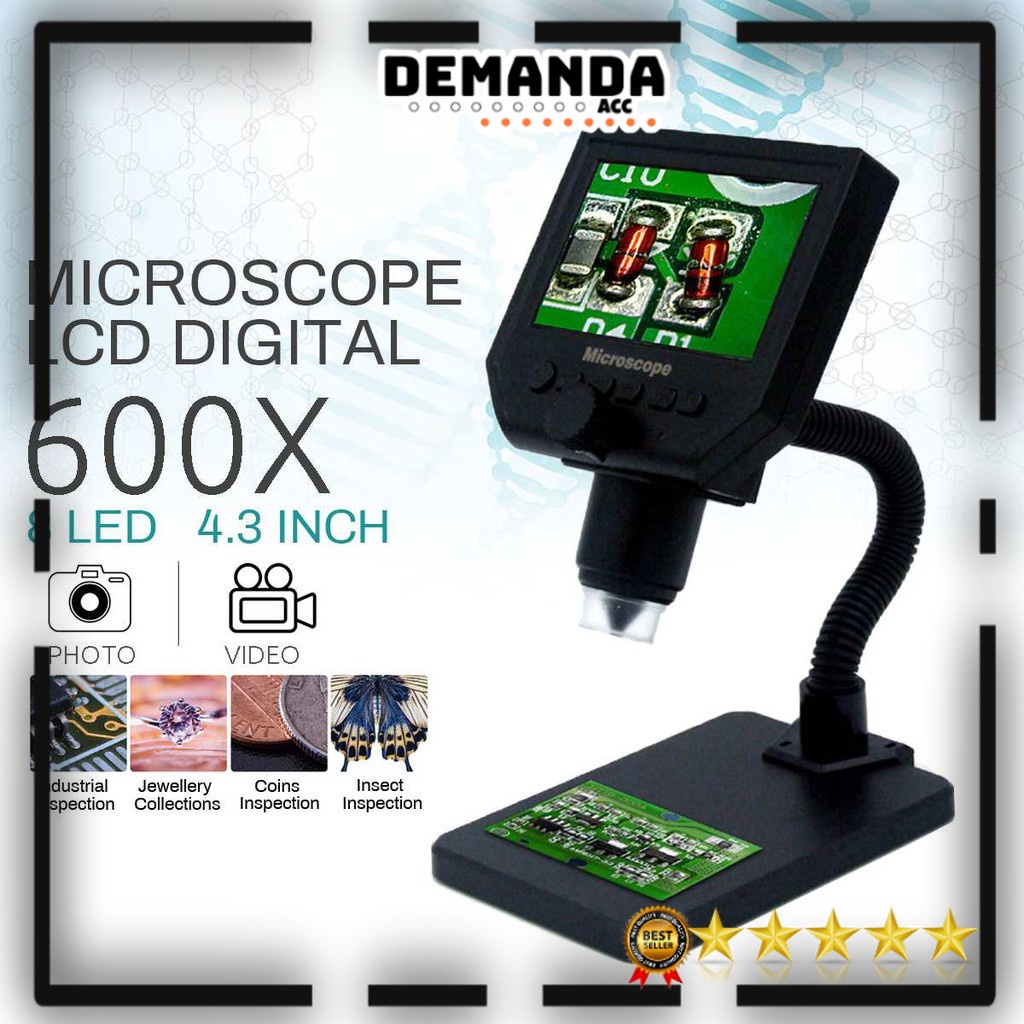 Jual Microscope Digital Camera 600X Dengan Layar LCD 4.3 inch HD ...