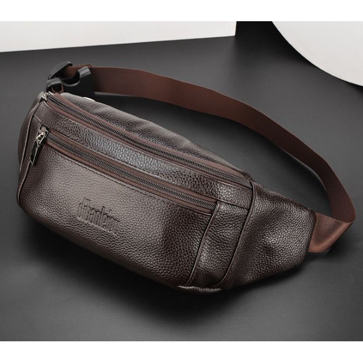 Jual Waist Bag Tas Pinggang Selempang Pria Kulit Sapi Asli Import ...