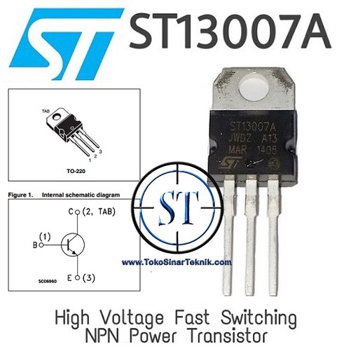 Jual MJE 13007 ST13007A Transistor Switching Audio High Voltage Fast-switching NPN Power ...