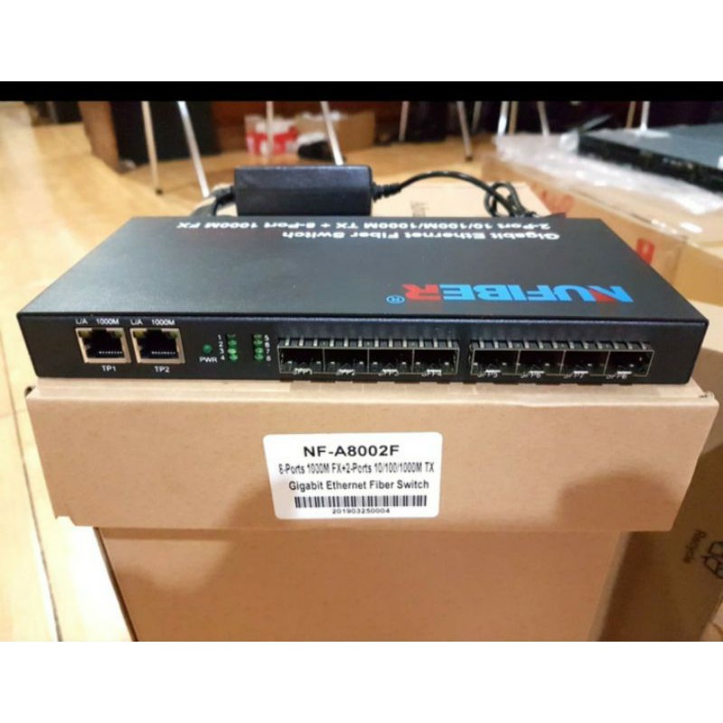 Jual NUFIBER NF-A8002F SWITCH FO 8 SFP + 2 UTP Gigabit Switch FIBER ...