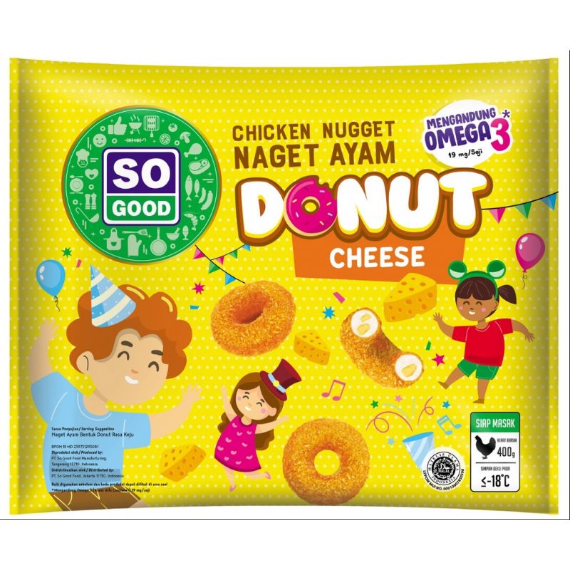 Jual So Good Chicken Nugget Donut Cheese | Berat Bersih 400gr | Shopee ...