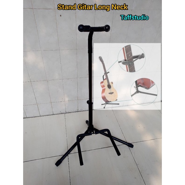 Jual Stand Gitar Akustik Elektrik Single long Neck Taffstudio | Shopee ...