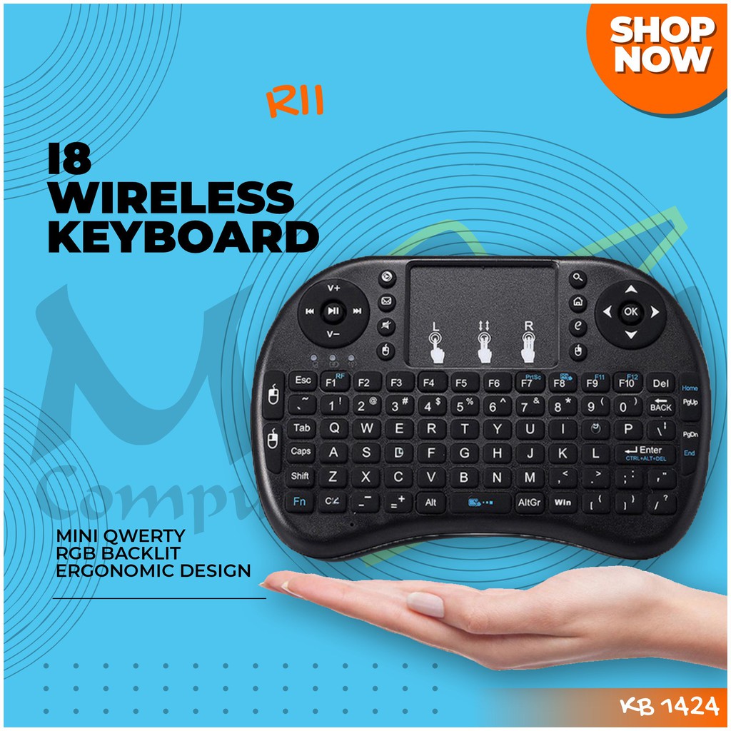 Jual Rii i8 Mini RGB Backlit Portable Wireless Keyboard with Touchpad ...