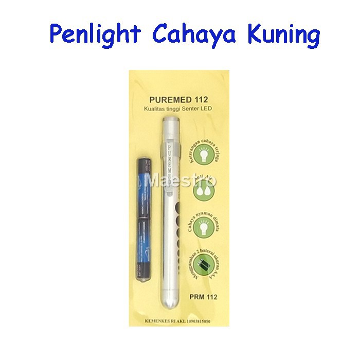 Jual Penlight LED Puremed Cahaya Sinar Lampu Warna Kuning PRM-112 ...
