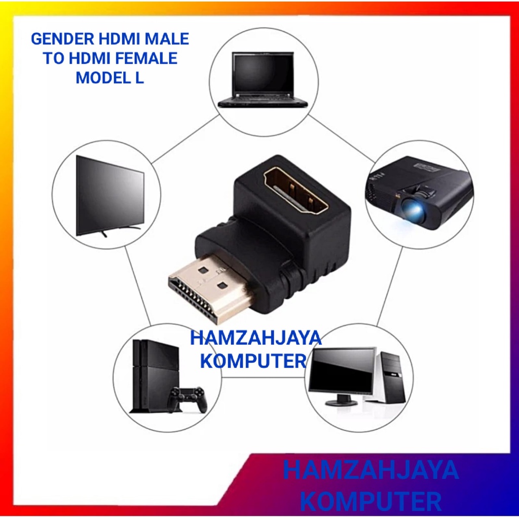 Jual Connektor Sambungan HDMI Model L / Conector Adaptor Hdmi Male to ...