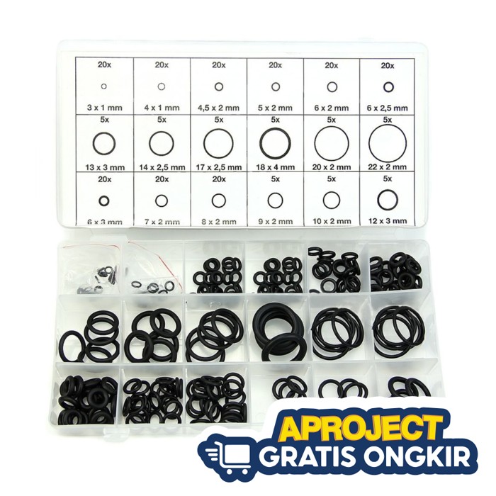 Jual Karet Rubber O Ring Seal Tightening 225 PCS - Black | Shopee Indonesia