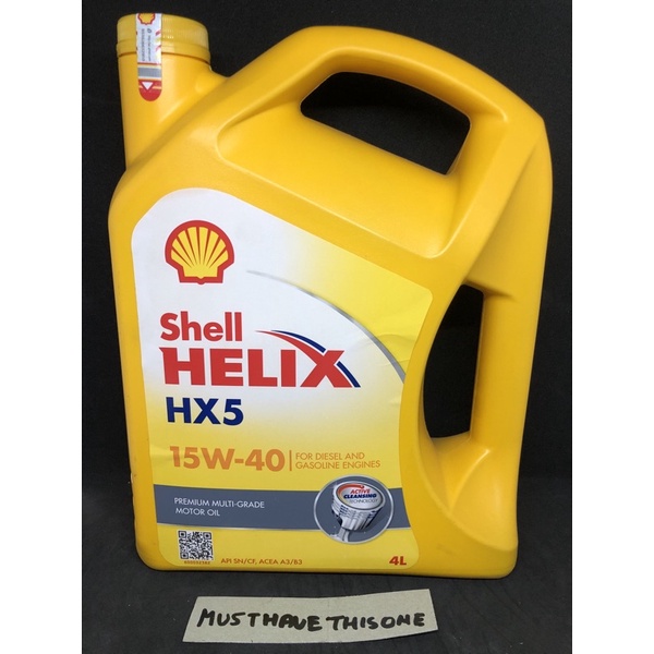 Jual oli shell helix hx5 15w 40 15 w kemasan galon 4 liter 4 l 4l ori ...