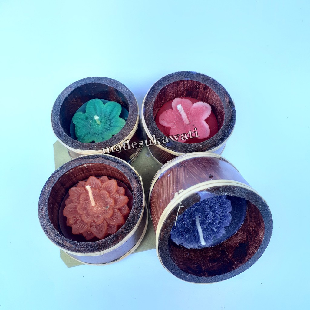 Jual Lilin aroma terapi cangkang bambu set isi 4pcs | Shopee Indonesia