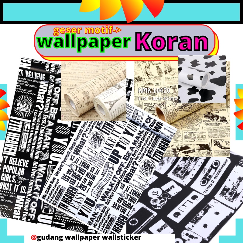 Jual WALLPAPER KORAN MOTIF RETRO VINTAGE CAFE WALPAPER WALLPEPER KASET ...