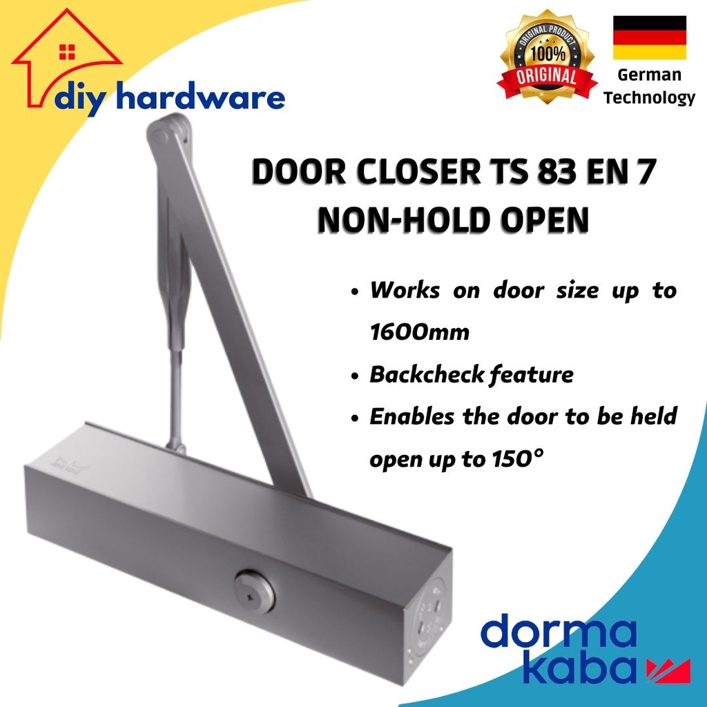 Jual Dorma Door Closer TS83 EN7 NHO Dormakaba TS 83 EN 7 Non Hold Open ...