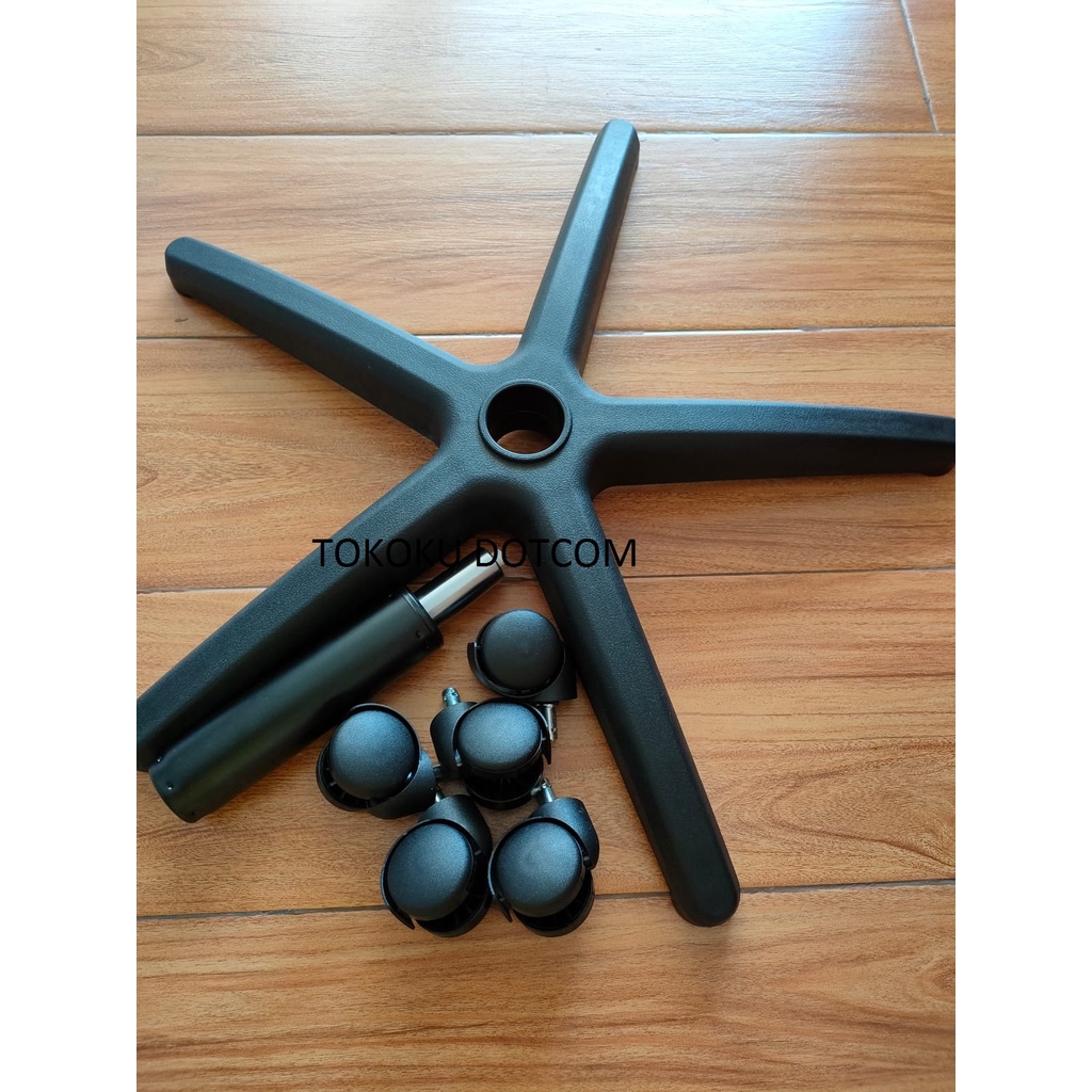 Jual Kaki Kursi Kantor PP320 dan Roda 5pcs dan Hidrolik Black | Shopee ...