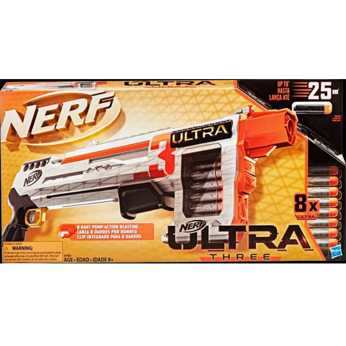 Jual Nerf Ultra Three Blasters Pump Action Blasting Original Hasbro ...