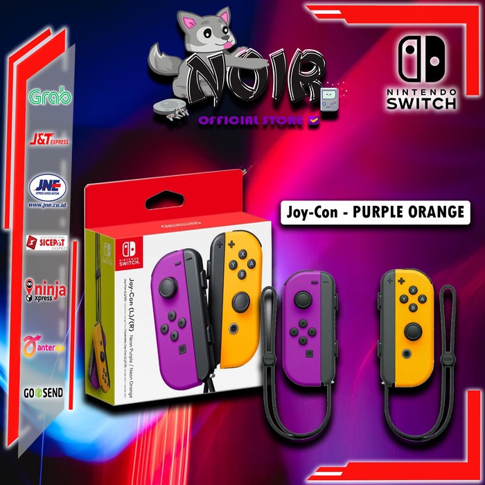 Jual NINTENDO SWITCH JOYCON JOY-CON JOY CON LEFT & RIGHT PURPLE ORANGE ...