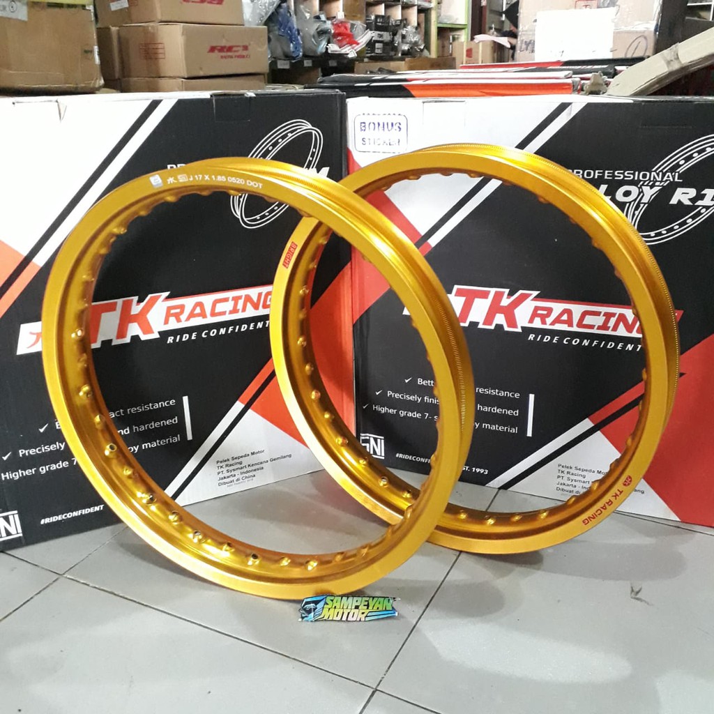 Jual Velg TK Racing Bright Japan 140 160 185 215 300 Ring 17 Gold 36 ...