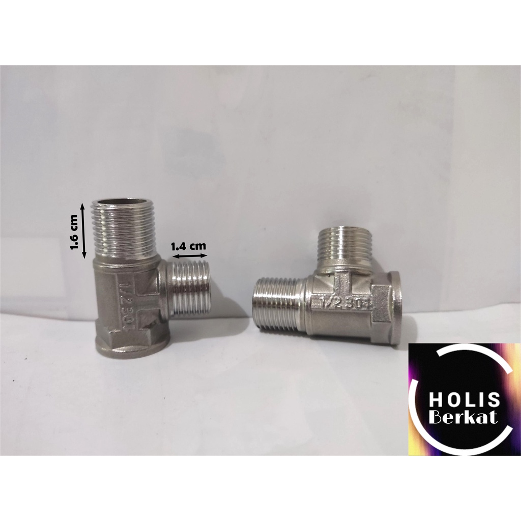 Jual Nepel Tee Kran T / Sambungan T Keran Stainless 304 1/2 Inch ...