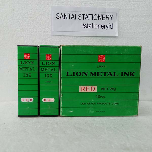Jual Lion- Metal Ink Red User for Numbering Machine Check Writer 28g ...