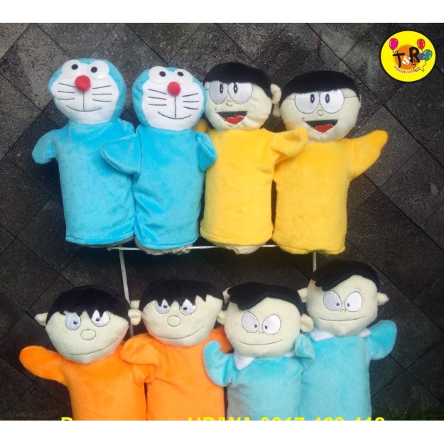 Jual Boneka Tangan Doraemon/Nobita/Suneo/Giant/Kartun Jepang 25cm ...