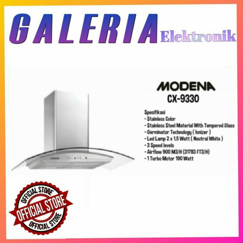 Jual MODENA CX 9330 COOKER HOOD MODENA DIVA - CX9330 | Shopee Indonesia