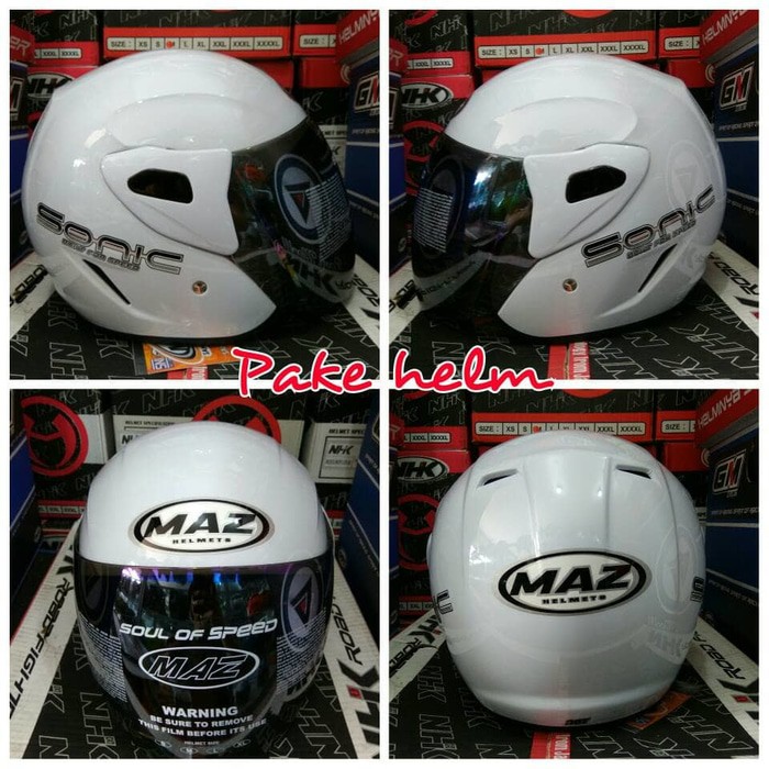 Jual BEST QUALITY HELM MAZ SONIC MIRIP GM EVO WHITE | Shopee Indonesia