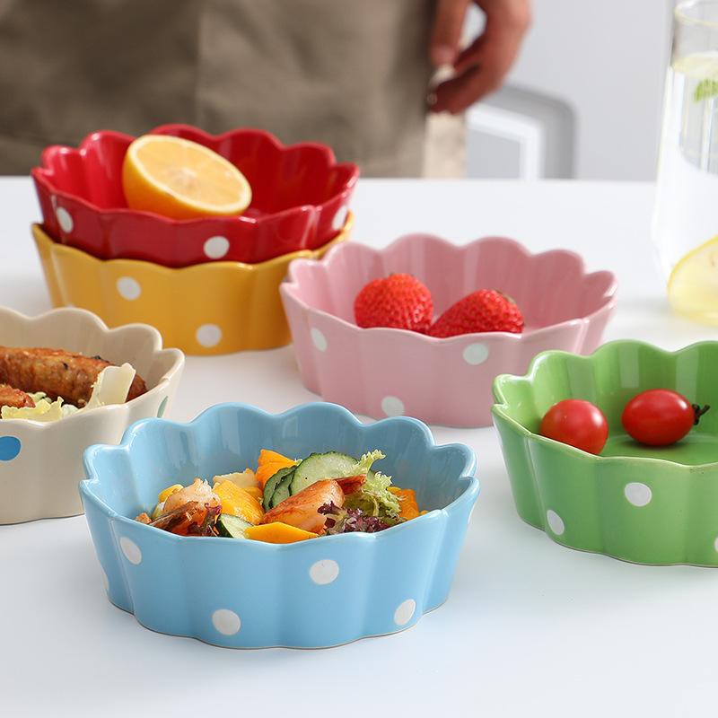 Jual mangkuk saji model bunga pokadot dengan berbagai warna pilihan ...