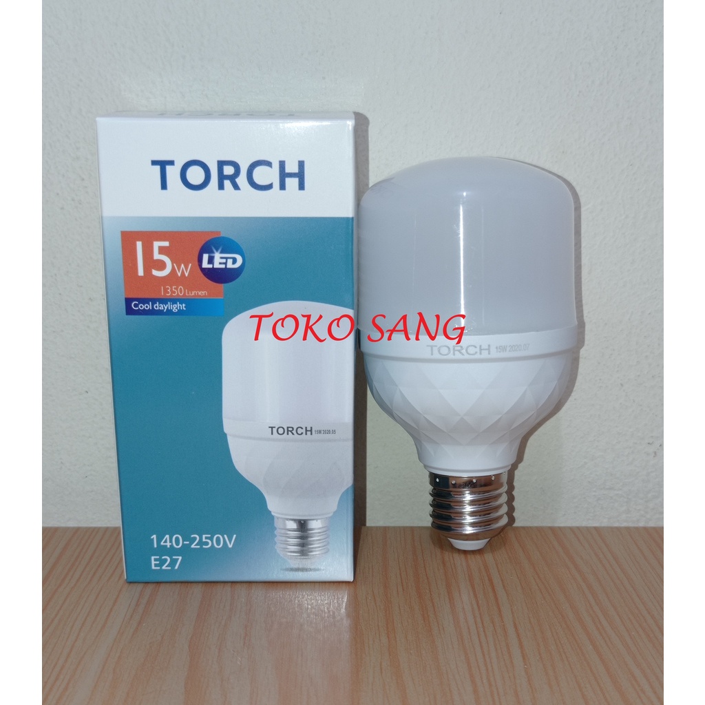 Jual Lampu LED 15 Watt E27 Torch Model Capsule Nyala Putiih 6500K Daya ...