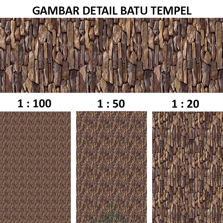 Jual Kertas Tekstur / Motif Batu Tempel Dinding Berskala / Miniblock #9 ...