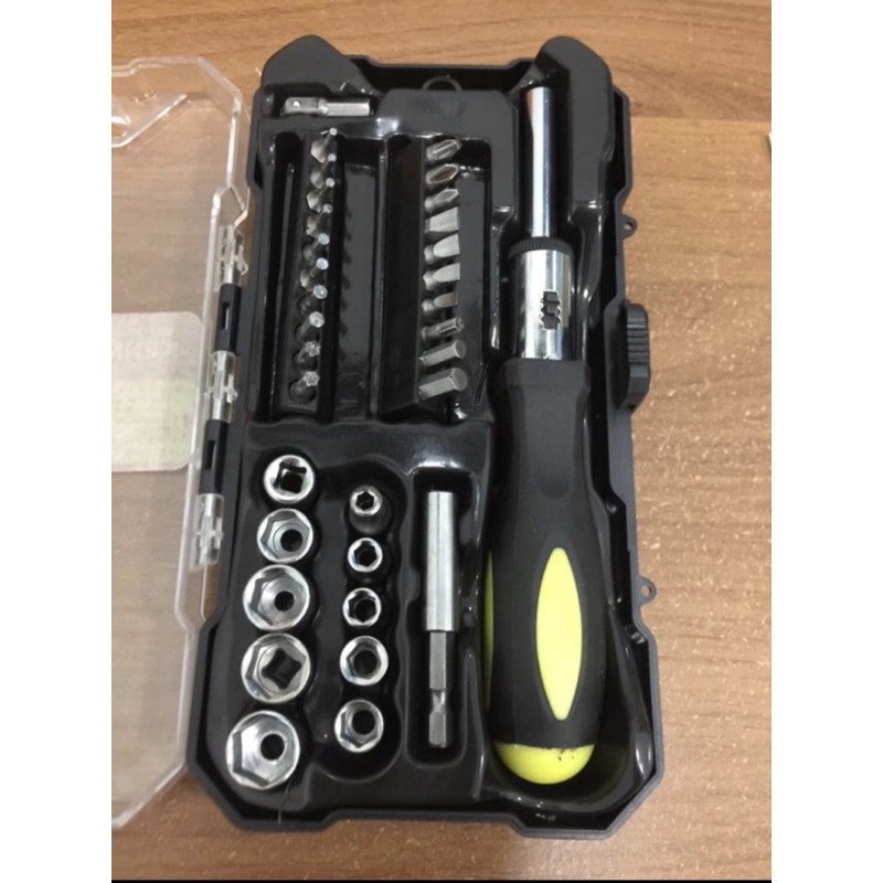 Jual kunci shock set 33pis mata shock set obeng shock set 33pcs sok set ...