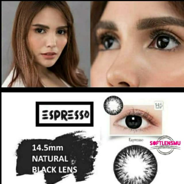 Jual Softlens X2 SANSO espresso warna hitam gelap membesarkan mata ...