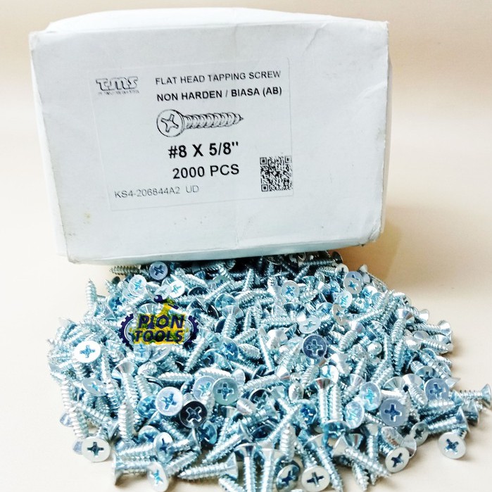 Jual 50 pc TAPPING JF 8x5/8 Sekrup Tapping FH Sekrup Kepala Rata ...