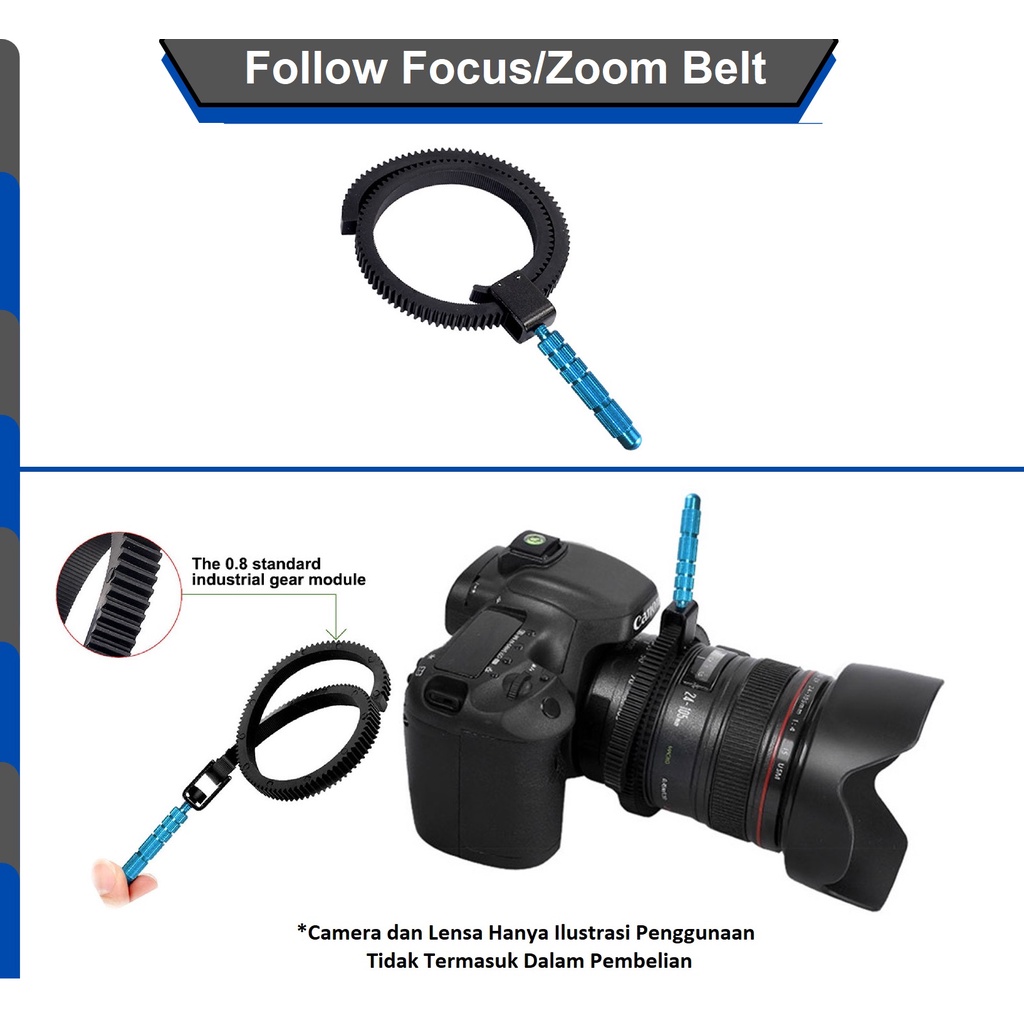 Jual FOLLOW FOCUS Grip Belt Rubber Gear Ring Lensa DSLR Mirrorless Non ...