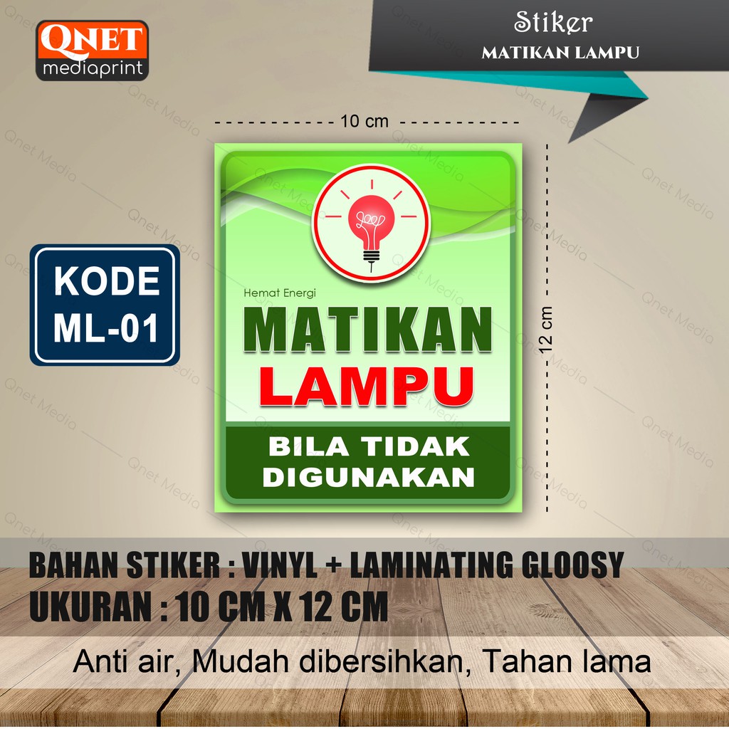 Jual STIKER MATIKAN LAMPU + LAMINATING GLOSSY | Shopee Indonesia