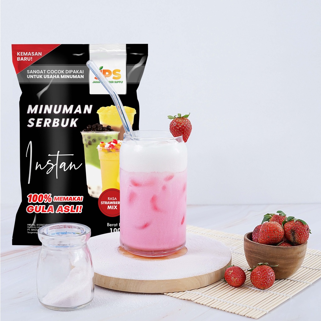 Jual Powder Drink JPS Bubuk Minuman Rasa Strawberry Mix 1Kg | Shopee ...